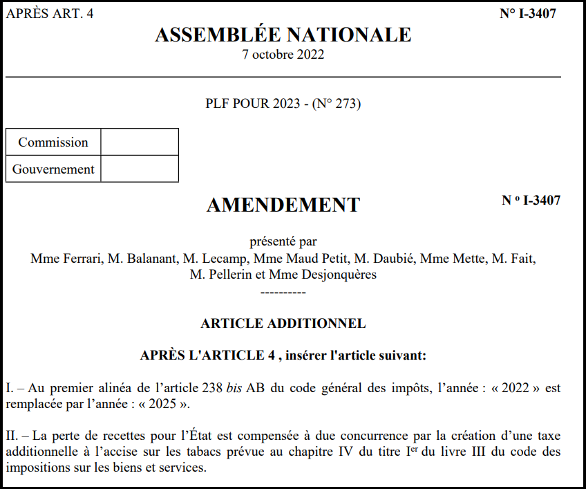 [PLF 2023] Victoire pour le report de l'article 238 bis AB du CGI - La ...